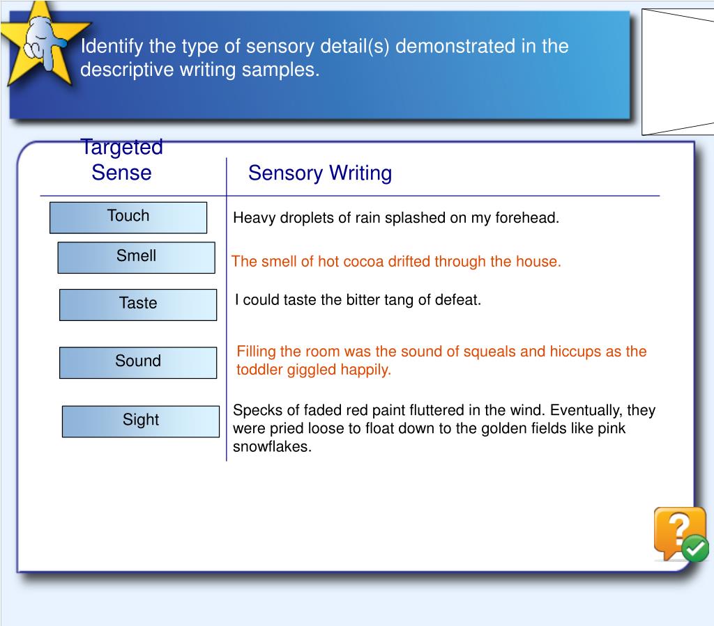 PPT Descriptive Writing Sensory Details PowerPoint Presentation