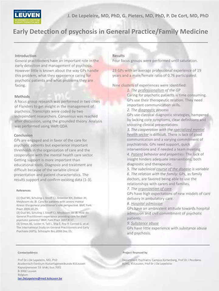 PPT - Early Detection of psychosis in General Practice/Family Medicine ...