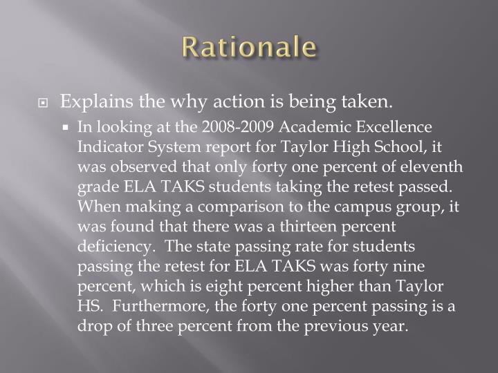 PPT - Creating a Rationale/Action Plan PowerPoint Presentation - ID:2297946