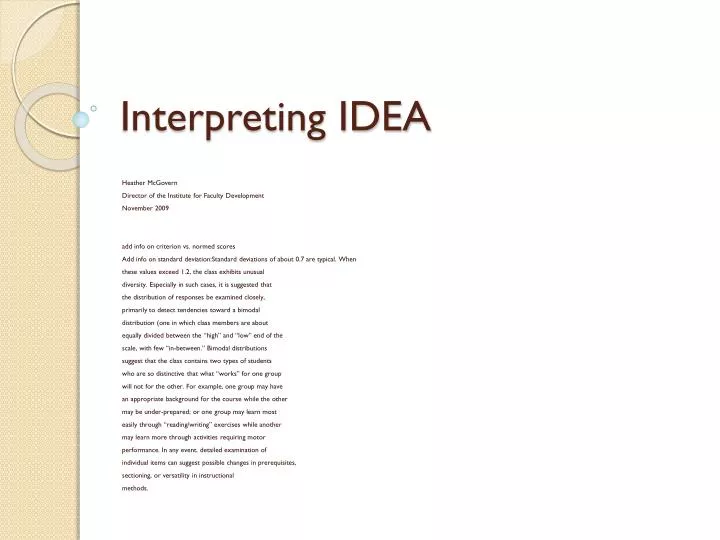 PPT - Interpreting IDEA PowerPoint Presentation, free download - ID:2299191
