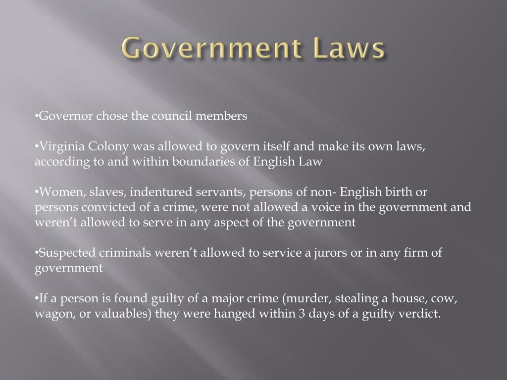 PPT - Virginia Colony Literature and Government PowerPoint Presentation ...