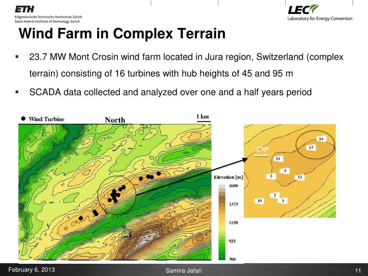 PPT - Wind Farms in Complex Terrain: Numerical Simulation of Wind and ...