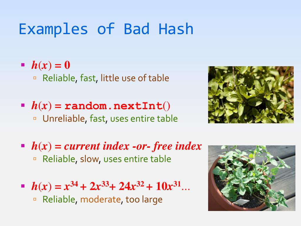 PPT - Lecture 11: Why I Like Hash PowerPoint Presentation, free ...