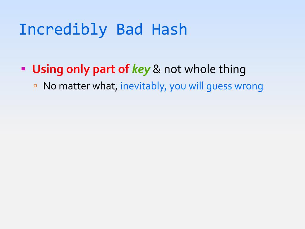 PPT - Lecture 11: Why I Like Hash PowerPoint Presentation, free ...