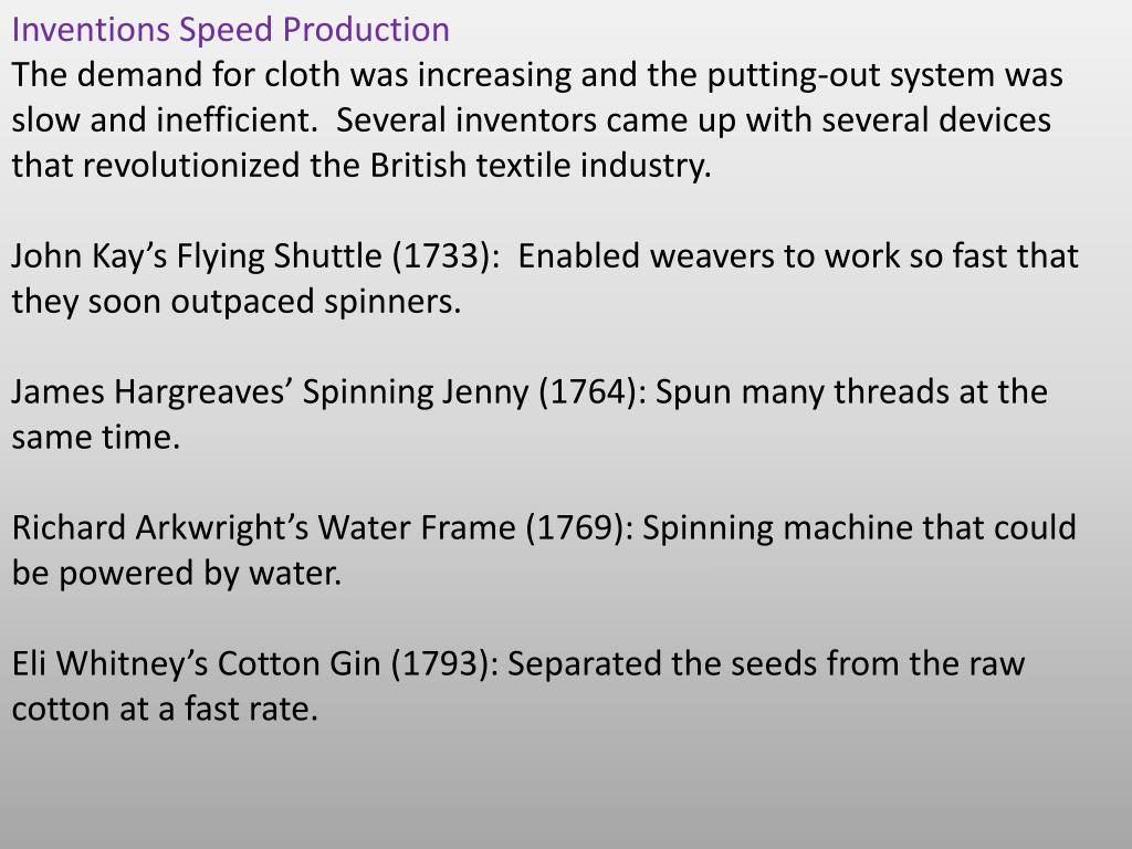 PPT - Chapter 7 The Industrial Revolution Begins 1750-1850 PowerPoint ...