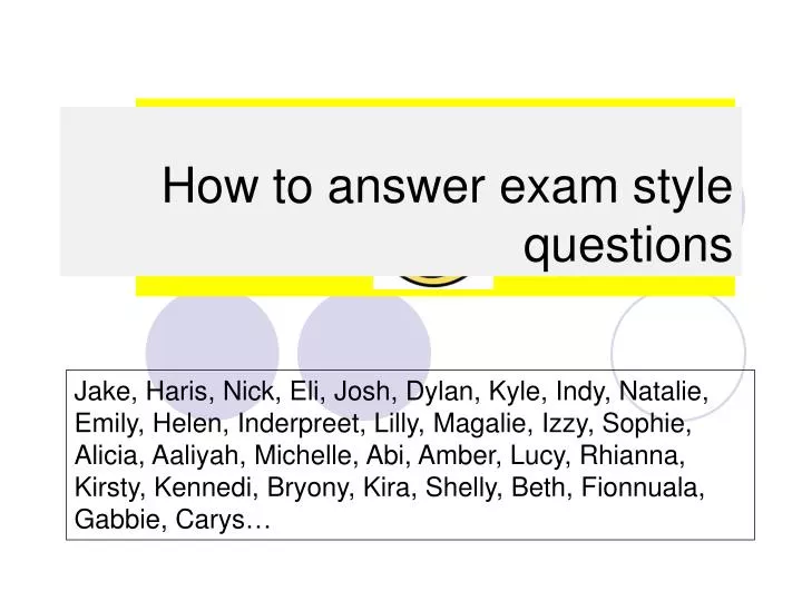 PPT - How to answer exam style questions PowerPoint Presentation, free ...