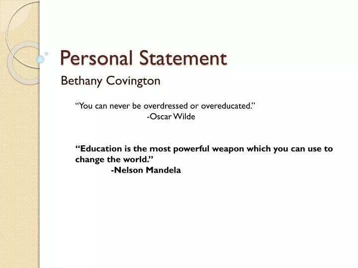 PPT - Personal Statement PowerPoint Presentation, free download - ID:2307375
