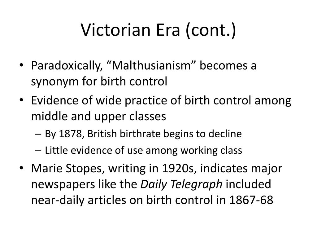 PPT - Birth Control in Victorian England, or Foucault was Right ...