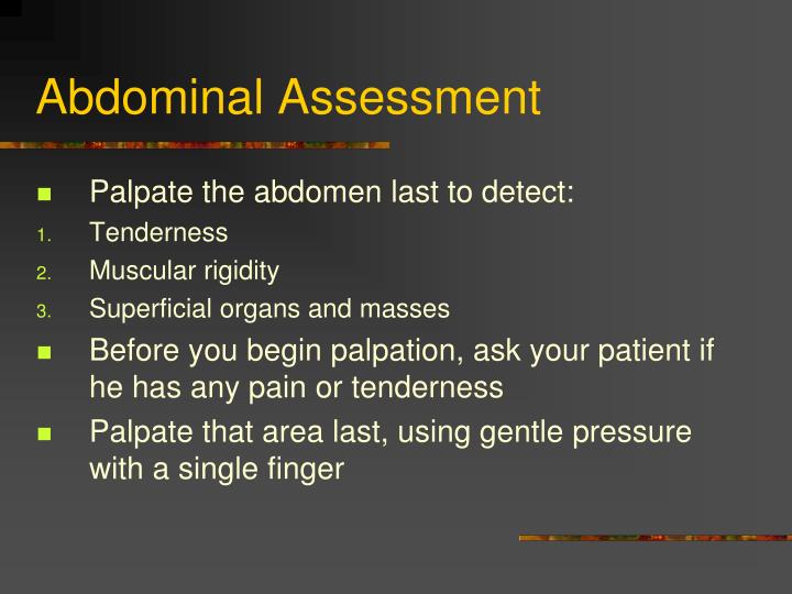 PPT - ABDOMINAL ASSESSMENT PowerPoint Presentation - ID:2312733