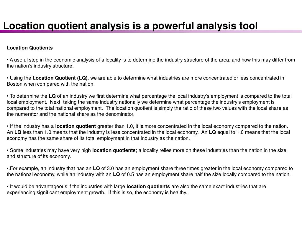 PPT - Location Quotient Analysis of Boston’s Creative Economy ...