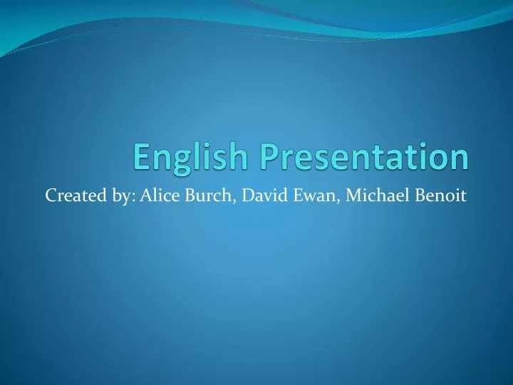 PPT - English Presentation PowerPoint Presentation, free download - ID ...