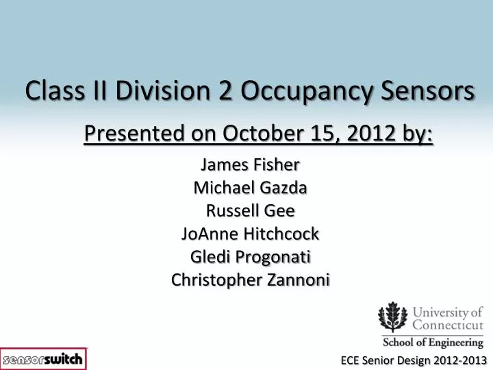 PPT - Class II Division 2 Occupancy Sensors PowerPoint Presentation ...