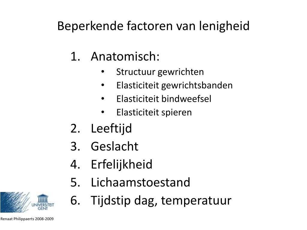PPT - Bewegen en Sport: nu en later Practicum Kracht-Lenigheid 18/02 ...
