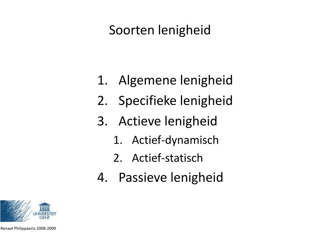PPT - Bewegen en Sport: nu en later Practicum Kracht-Lenigheid 18/02 ...