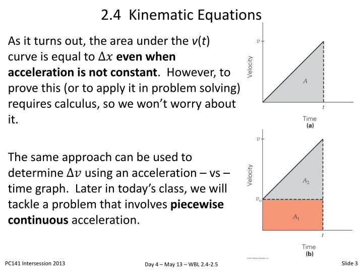 PPT - 2.4 Kinematic Equations PowerPoint Presentation - ID:2315288