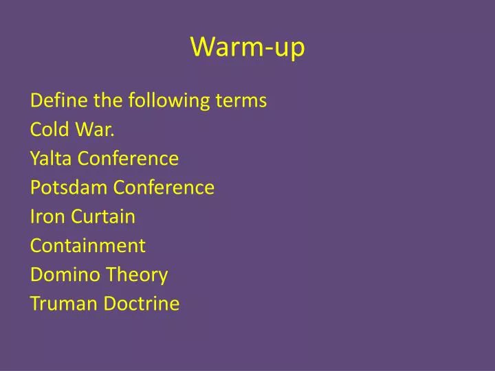 PPT - Warm-up PowerPoint Presentation, free download - ID:2315578