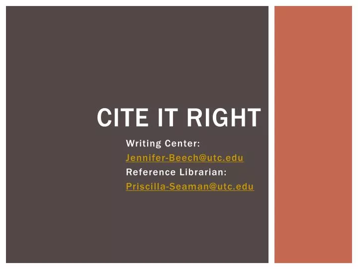 PPT - Cite It Right PowerPoint Presentation, free download - ID:2315812