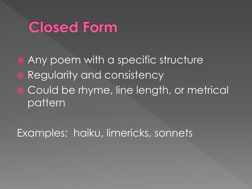 PPT Closed Form PowerPoint Presentation Free Download ID 2317894 PPT Closed Form PowerPoint Presentation Free Download ID 2317894