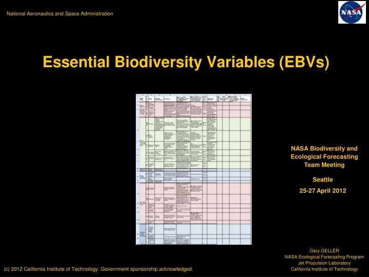 PPT - Essential Biodiversity Variables (EBVs) PowerPoint Presentation ...