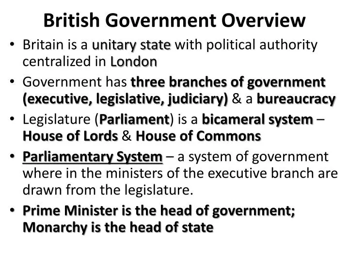 PPT - British Government Overview PowerPoint Presentation, free ...