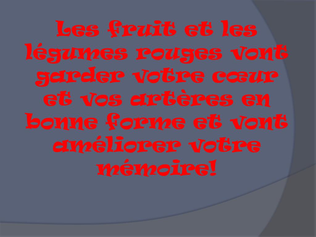 PPT - Les fruits et les legumes PowerPoint Presentation, free download ...