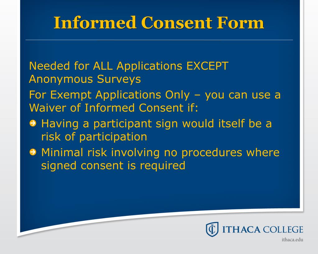 PPT - Ithaca College – Sponsored Research All-College Human Subjects ...