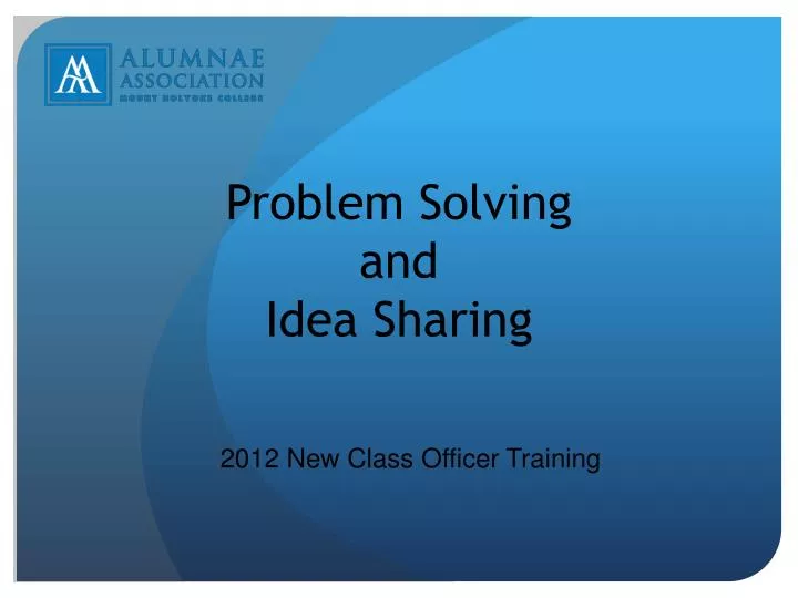 PPT - Problem Solving and Idea Sharing PowerPoint Presentation, free ...
