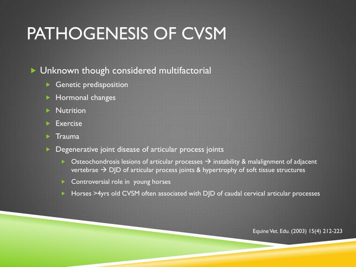 PPT - Equine cervical vertebral stenotic myelopathy Accession# 139543 ...