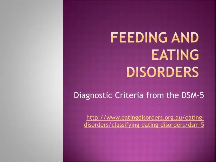 PPT - Feeding and eating disorders PowerPoint Presentation, free ...