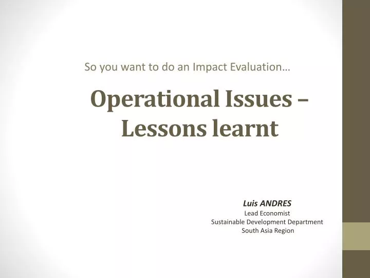 PPT - Operational Issues – Lessons learnt PowerPoint Presentation, free ...