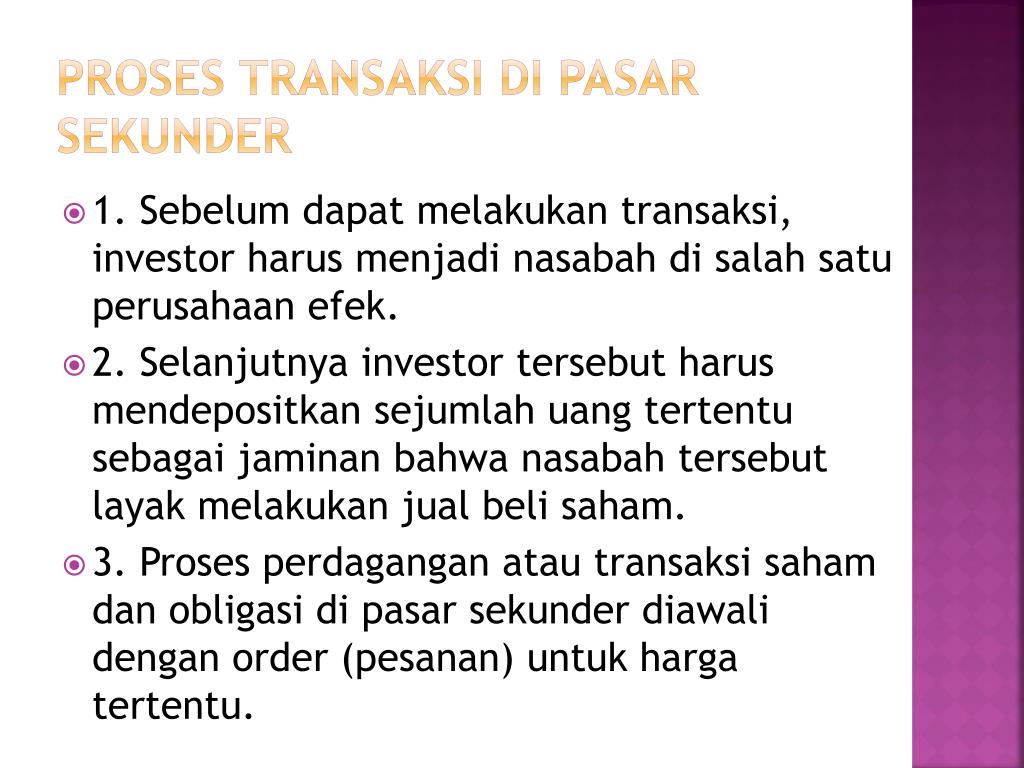 PPT - MATERI # 3 PASAR MODAL DI INDONESIA DAN MEKANISME PERDAGANGAN ...