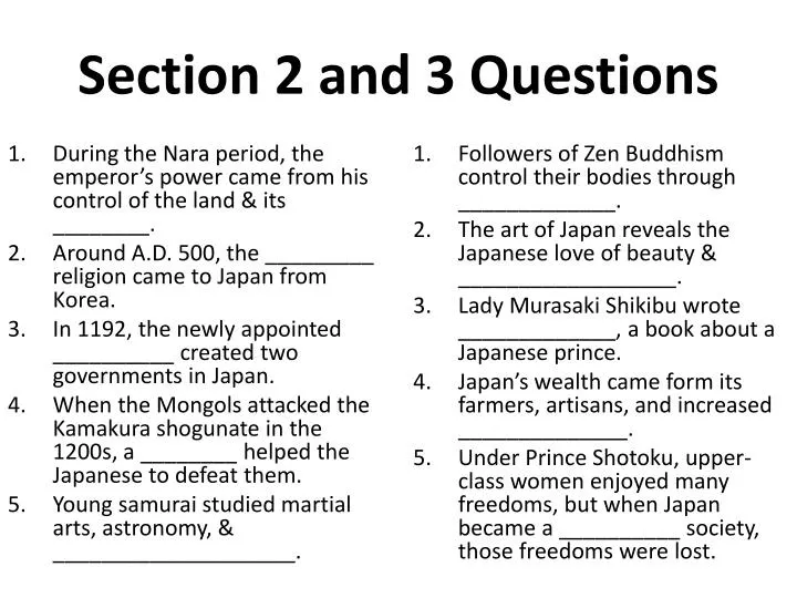 PPT - Section 2 and 3 Questions PowerPoint Presentation, free download ...