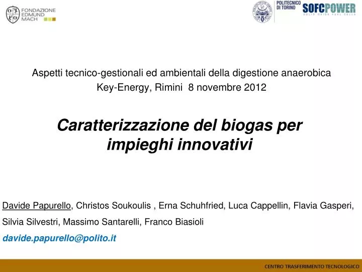 PPT - Aspetti tecnico-gestionali ed ambientali della digestione ... PPT - Aspetti tecnico-gestionali ed ambientali della digestione ...