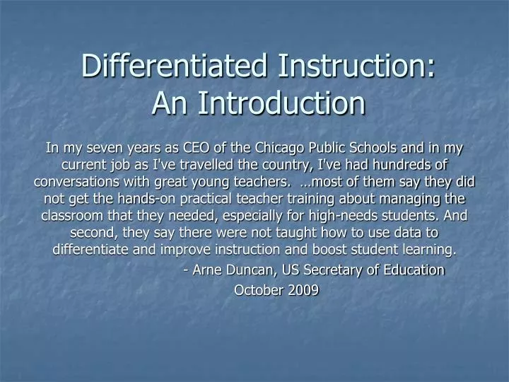 PPT - Differentiated Instruction: An Introduction PowerPoint ...