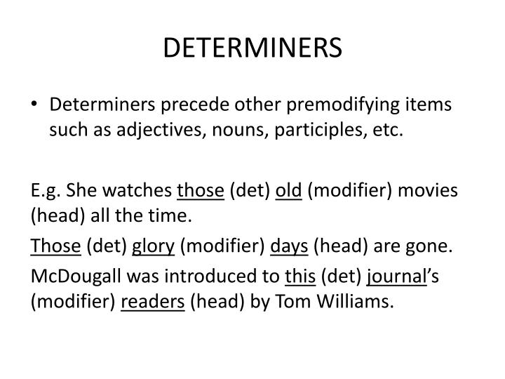 PPT - DETERMINERS PowerPoint Presentation - ID:2323231
