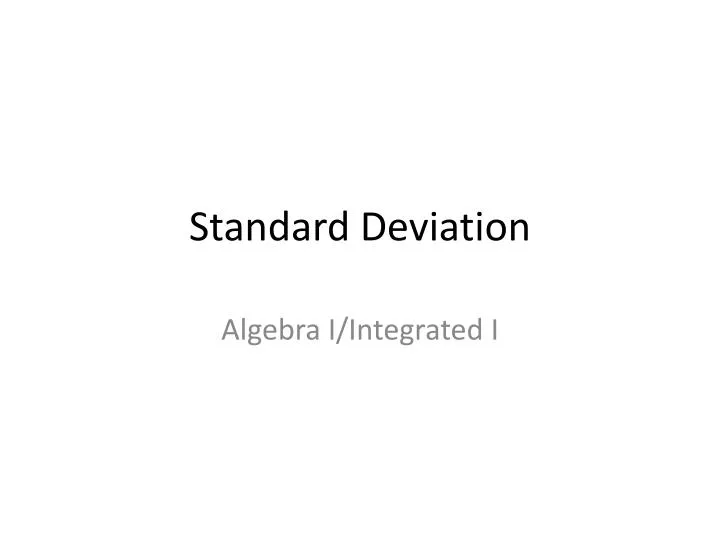 PPT - Standard Deviation PowerPoint Presentation, free download - ID ...