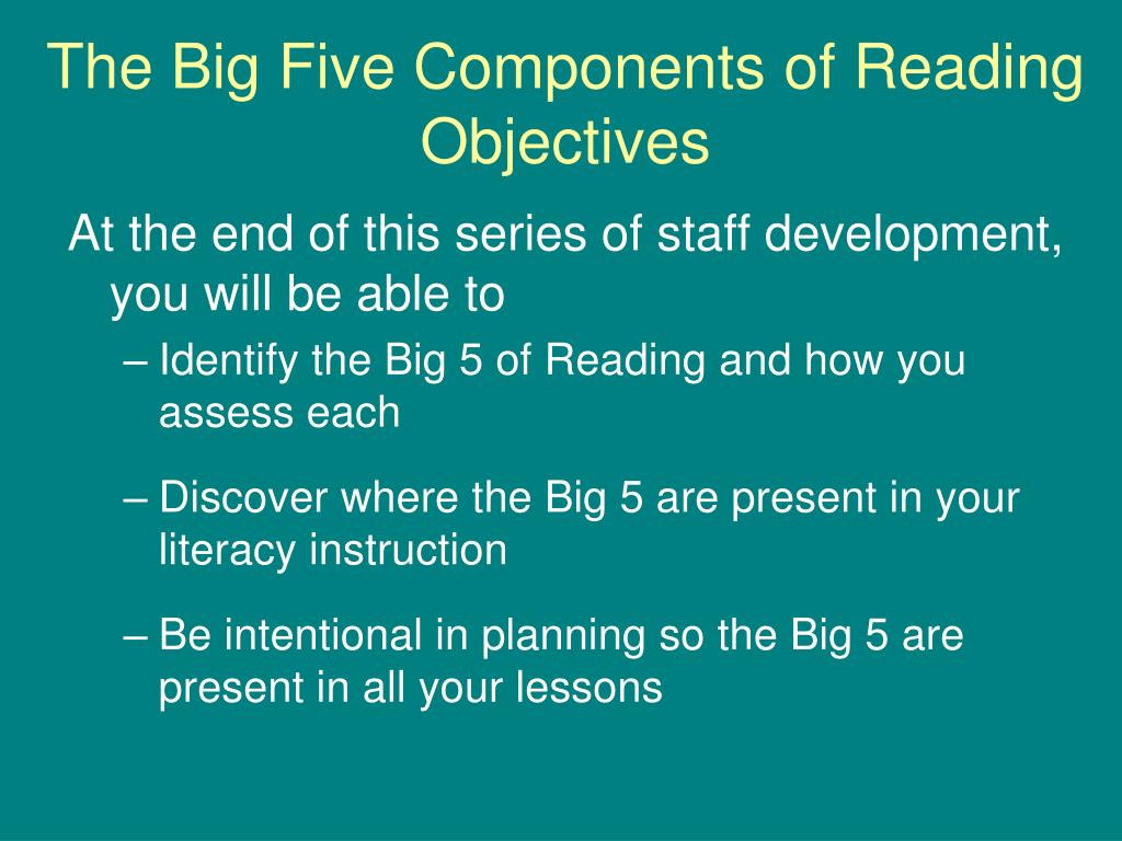 PPT - The BIG FIVE Components of Reading Phonics PowerPoint ... PPT - The BIG FIVE Components of Reading Phonics PowerPoint ...
