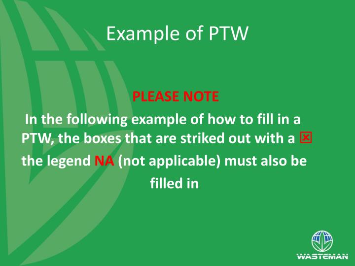 PPT - Permit T o W ork (PTW) PowerPoint Presentation - ID:2324840