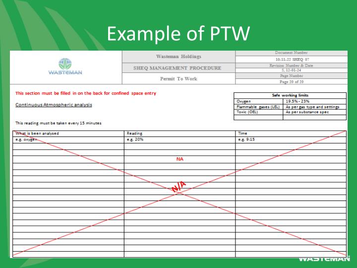 PPT - Permit T o W ork (PTW) PowerPoint Presentation - ID:2324840