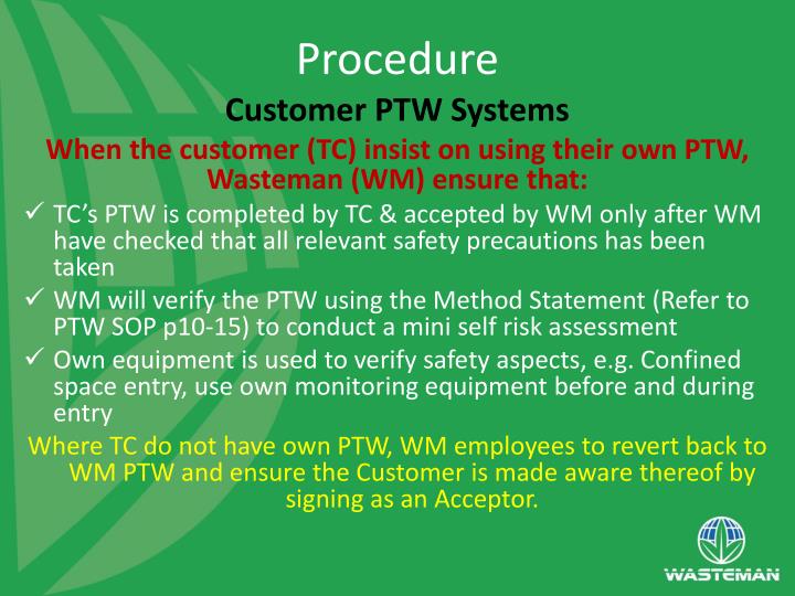 PPT - Permit T o W ork (PTW) PowerPoint Presentation - ID:2324840