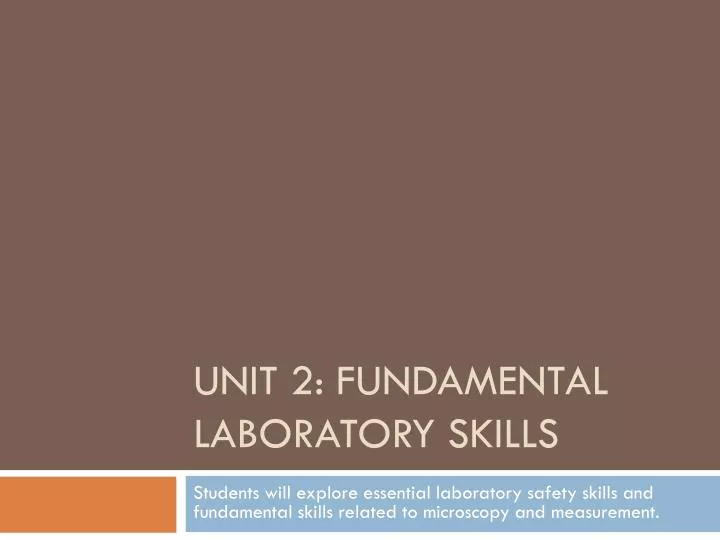PPT - Unit 2: fundamental laboratory skills PowerPoint Presentation ...
