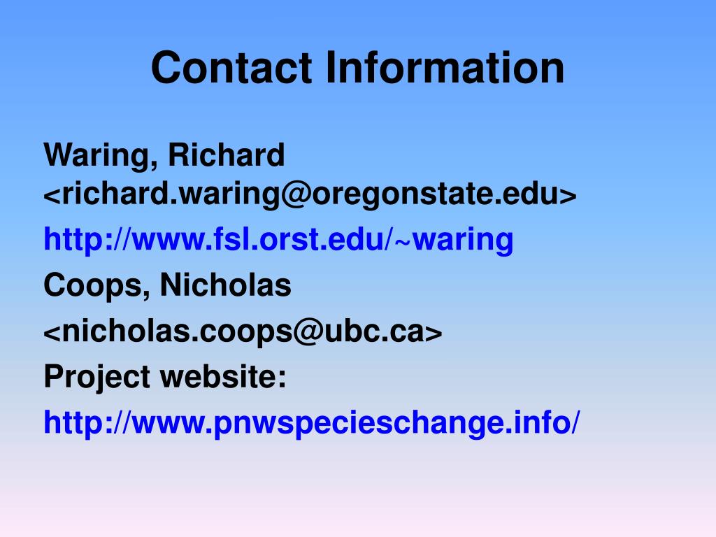 PPT - Richard Waring 1 Nicholas Coops 2 Amanda Mathys 2 Thomas Hilker 1 ...