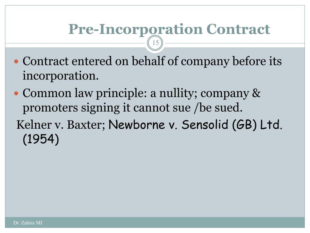 PPT - The Concept of Promoter & Pre-incorporation Contract PowerPoint ...