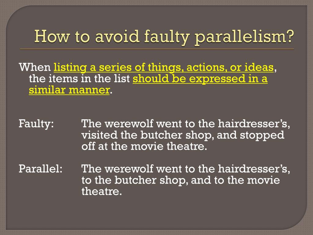 What Is Faulty Parallelism Ouestny