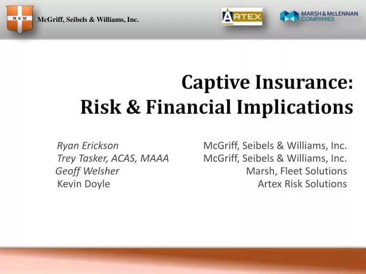PPT - Captive Insurance: Risk & Financial Implications PowerPoint ...