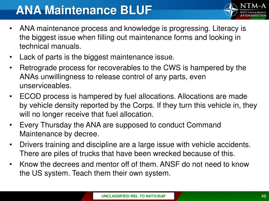 PPT - Afghan National Army (ANA) Logistics Processes PowerPoint ...