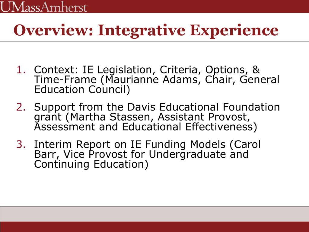 PPT - The Integrative Experience Presentation by the General Education ...