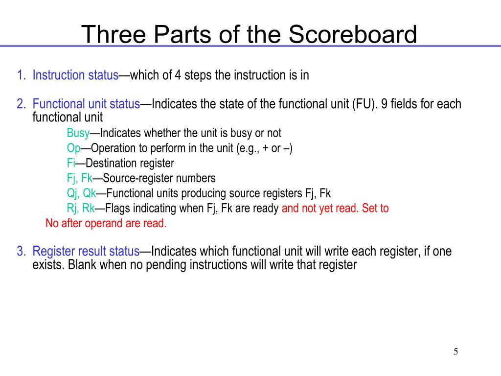 Ppt Lecture 6 Dynamic Scheduling With Scoreboarding And Tomasulo Algorithm Section 24