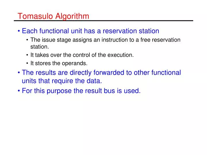 PPT - Tomasulo Algorithm PowerPoint Presentation, free download - ID:2328296