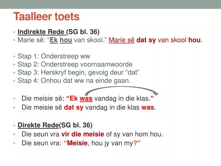 PPT - Taalleer toets PowerPoint Presentation, free download - ID:2328525